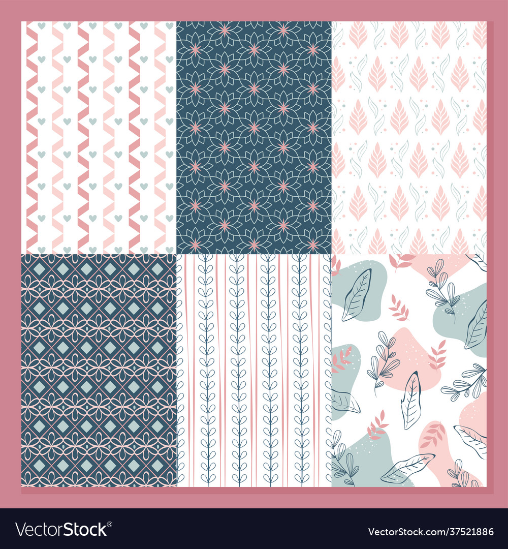 Seamless pattern set Royalty Free Vector Image