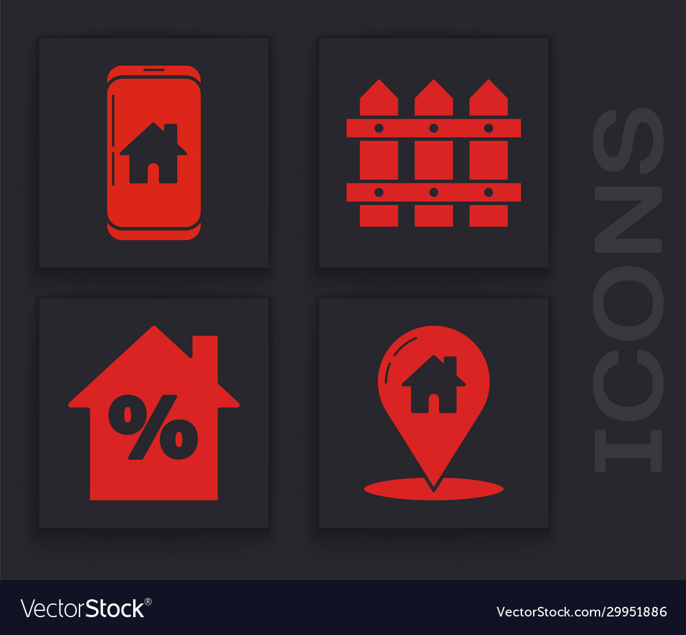 Set map pointer with house mobile phone Royalty Free Vector