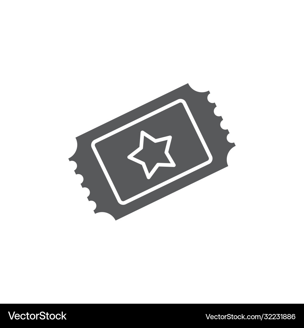 Ticket icon symbol permission isolated on white Vector Image