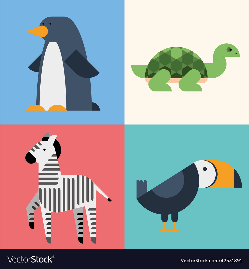 Animals basic forms style Royalty Free Vector Image