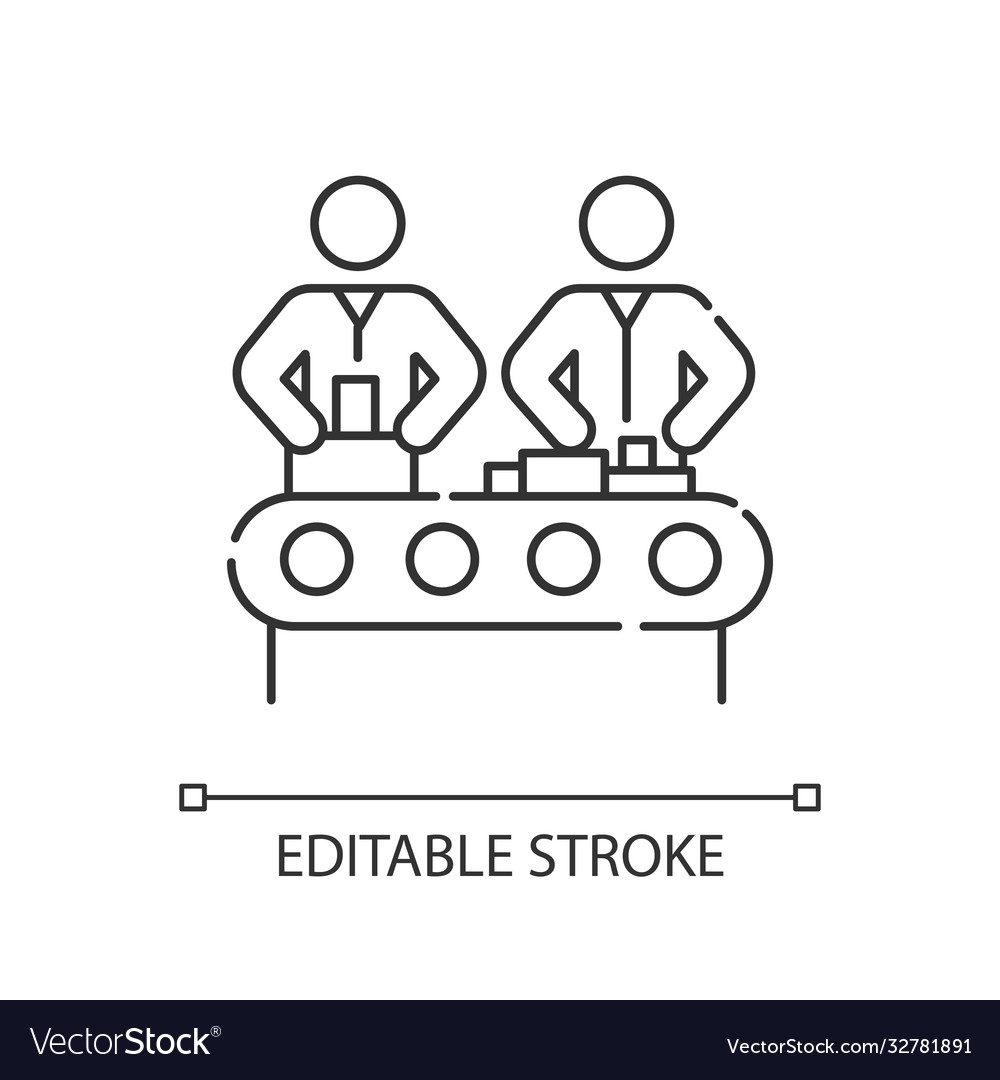 Assembly pixel perfect linear icon Royalty Free Vector Image