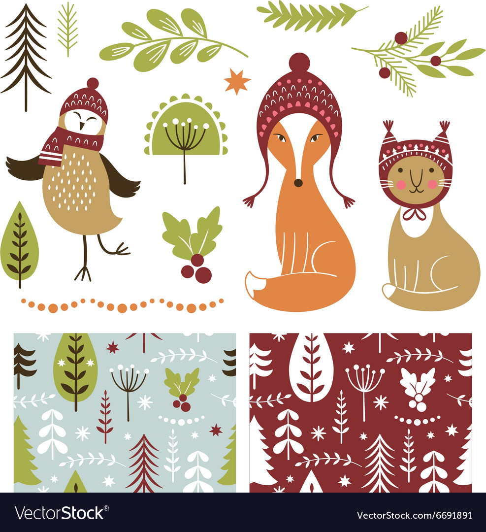 Christmas set Royalty Free Vector Image - VectorStock