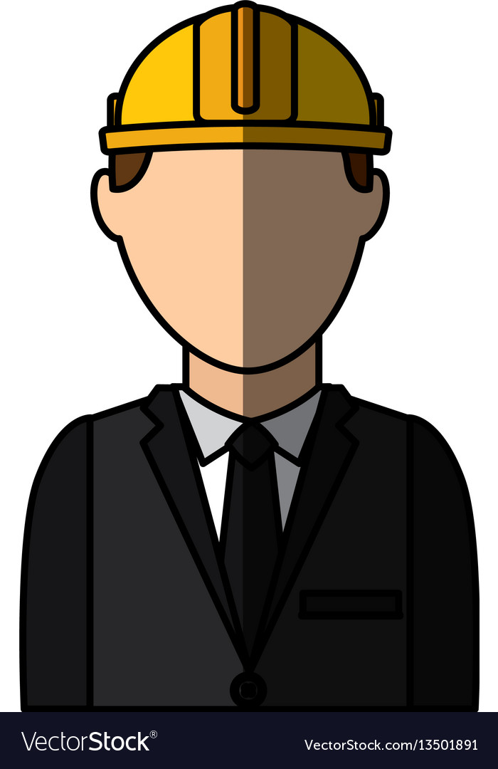 Engineer construction worker avatar Royalty Free Vector