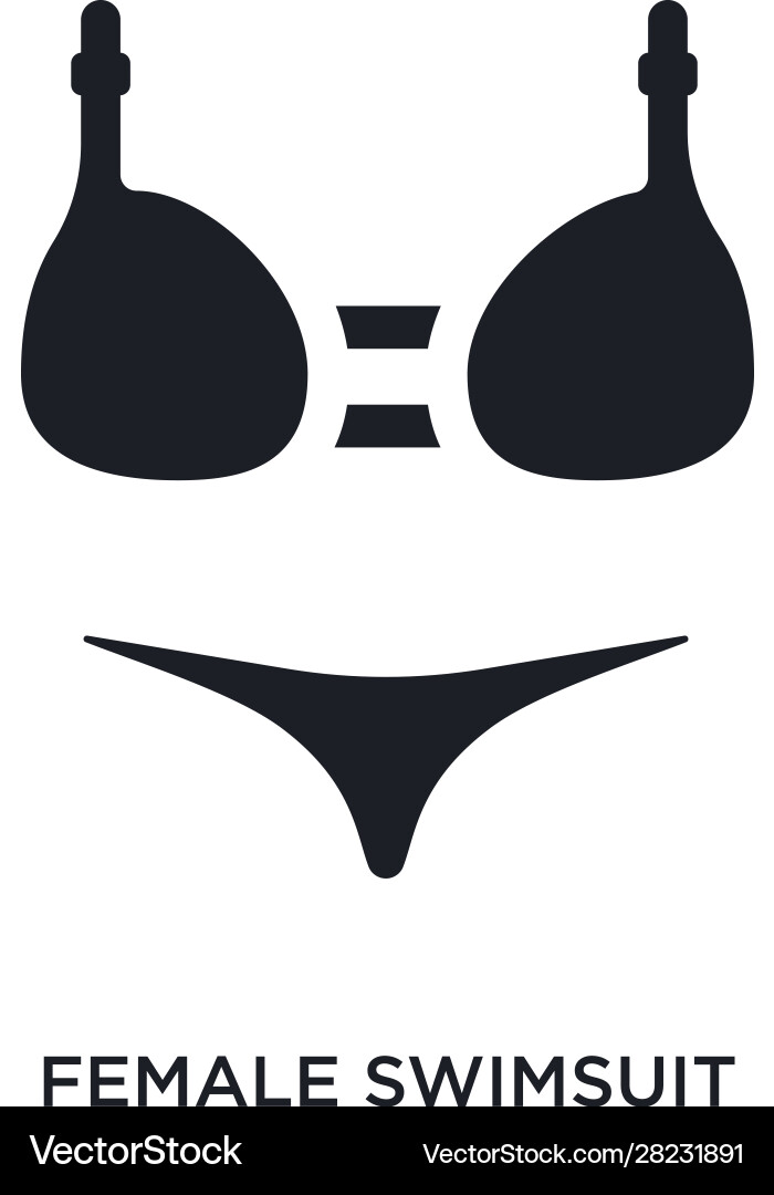 Female swimsuit isolated icon simple element from Vector Image