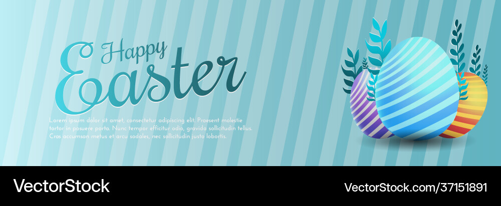 Happy easter banner trendy easter design Vector Image