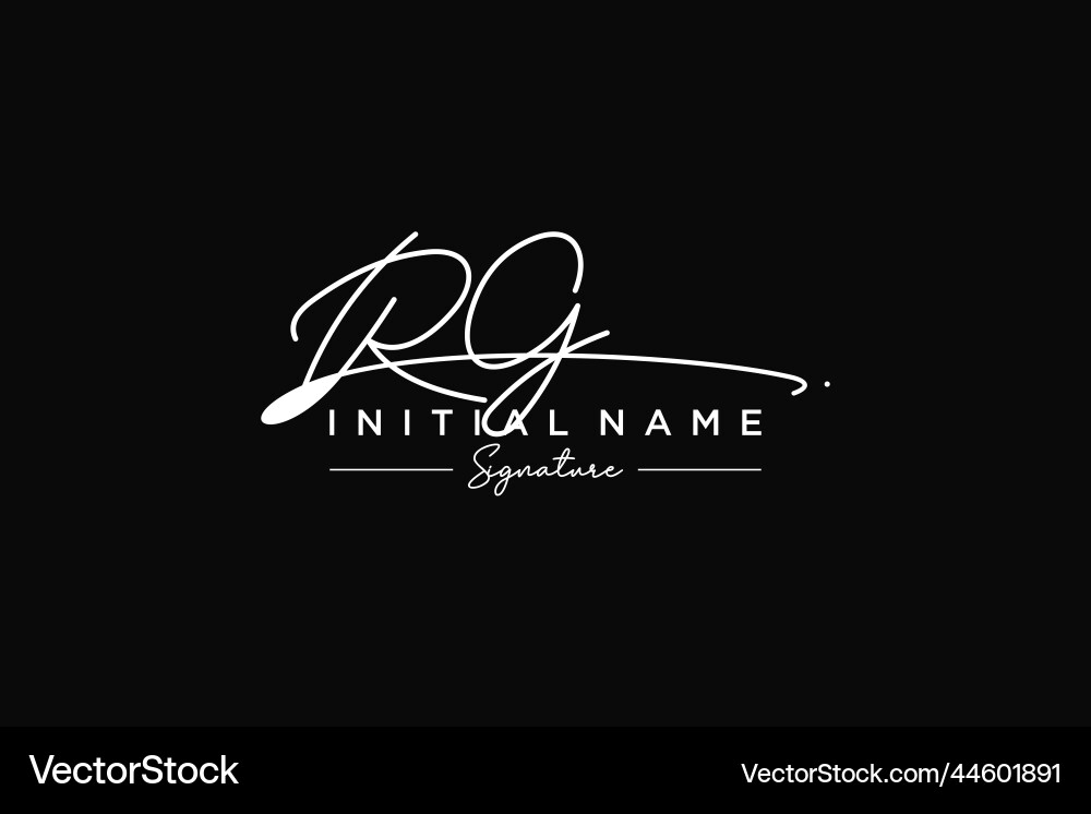 Initial rg signature logo template hand drawn Vector Image