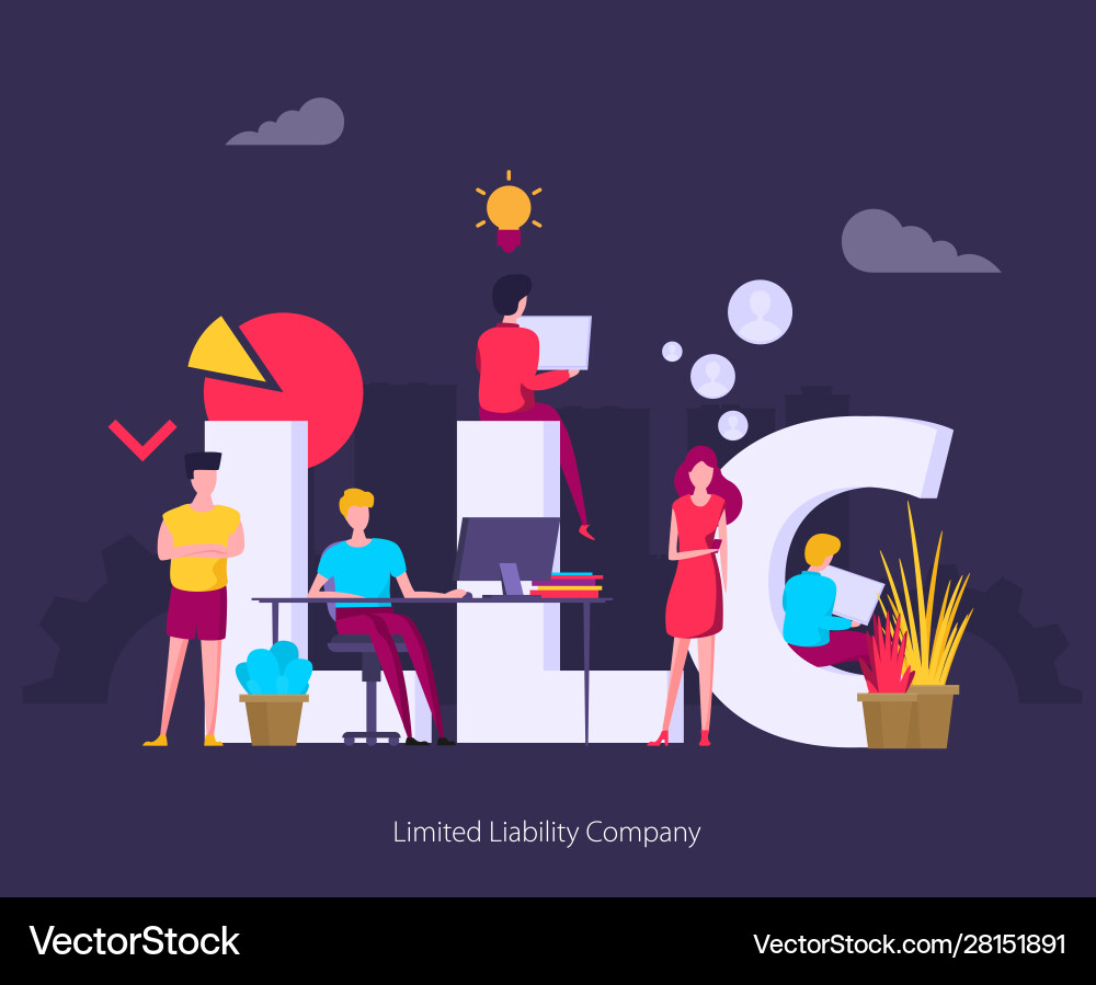 Llc limited liability company concept Royalty Free Vector
