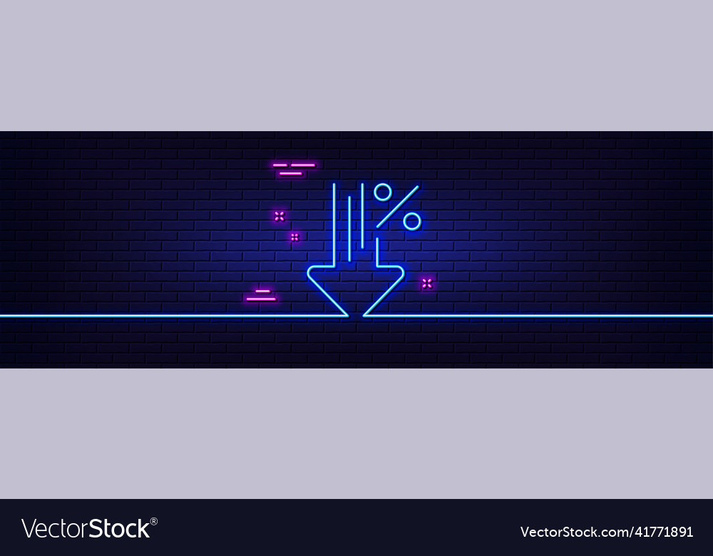 Low percent line icon discount sign decrease Vector Image