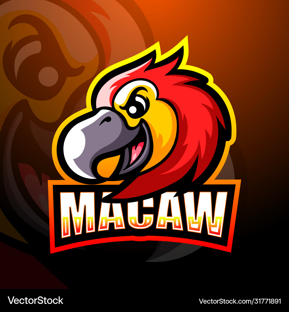 Macaw mascot esport logo design Royalty Free Vector Image