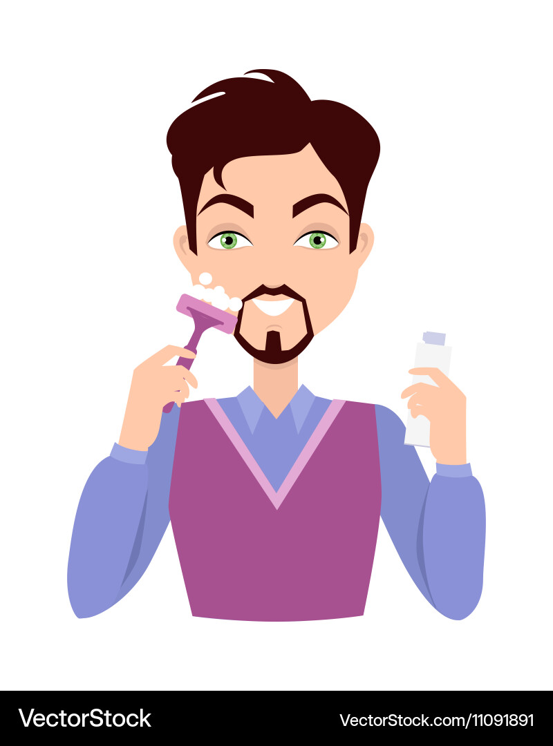 Man face wash washing shaving moisturizing Vector Image