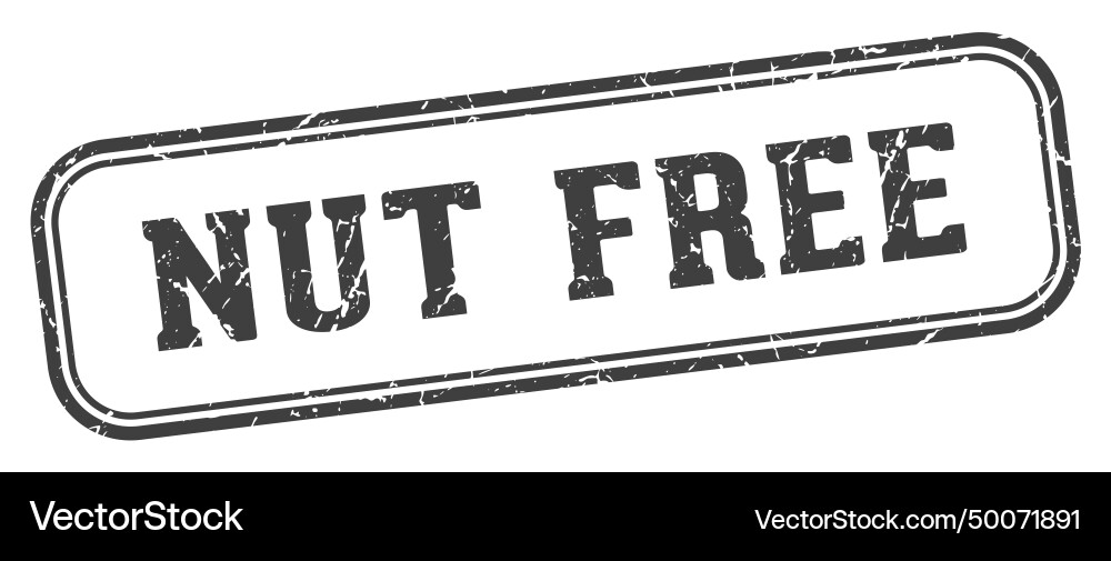 Nut free stamp rectangular Royalty Free Vector Image