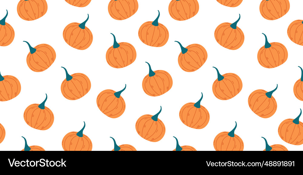 Seamless pattern for autumn season with pumpkin Vector Image