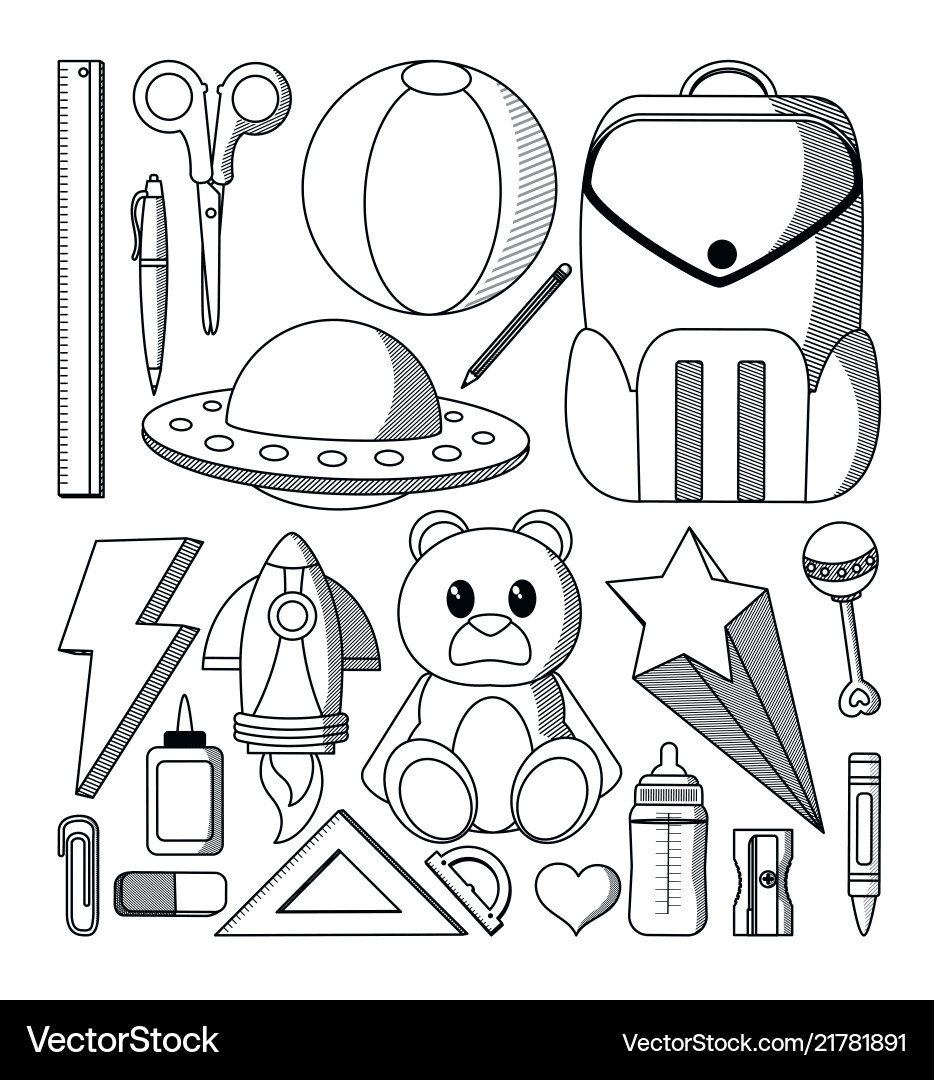 Set of doodle icons Royalty Free Vector Image - VectorStock