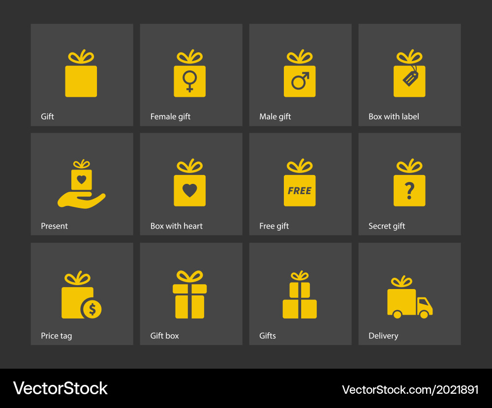 Set of gift box symbols Royalty Free Vector Image