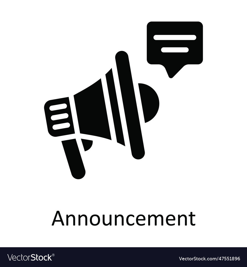 Announcement solid icon design Royalty Free Vector Image
