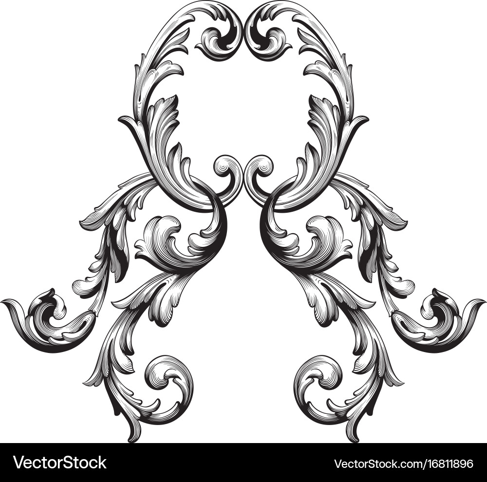 Baroque of vintage elements for design Royalty Free Vector