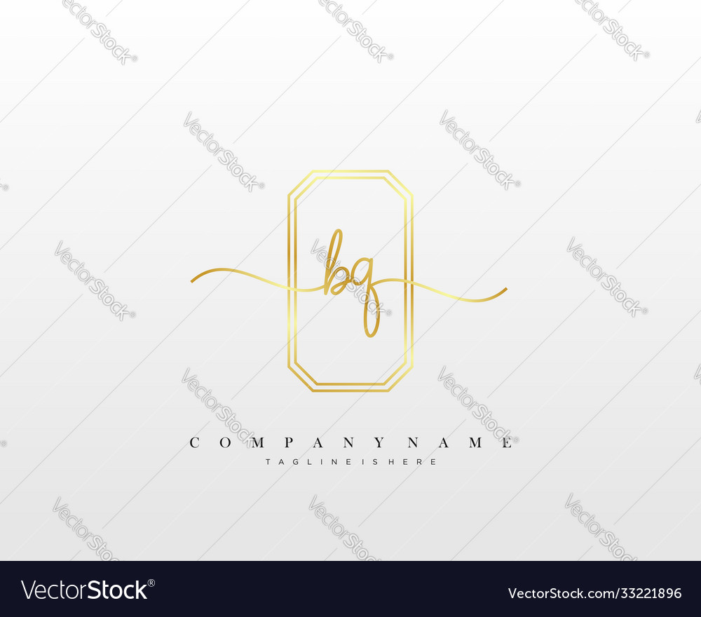 Bq initial handwriting minimalist geometric logo Vector Image Bq initial handwriting minimalist geometric logo Vector Image