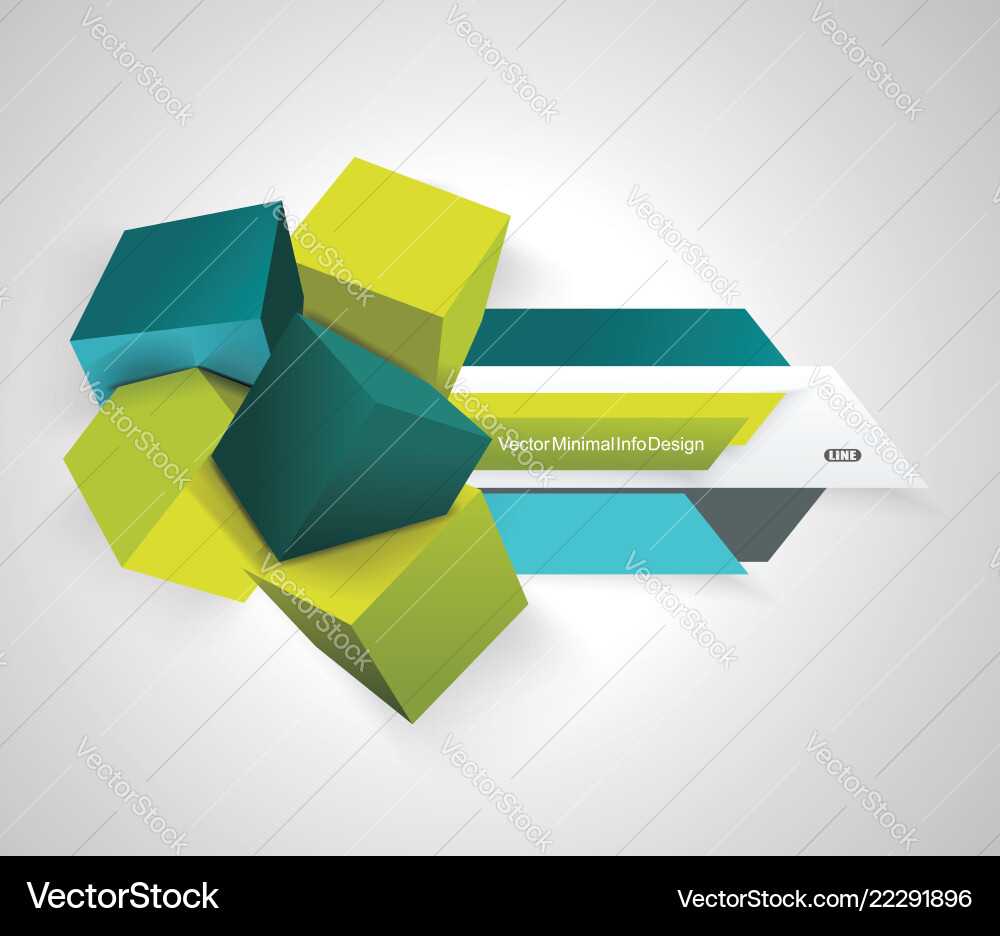 Bright cubes and banners template for business Vector Image