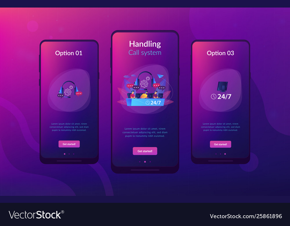 Call center app interface template Royalty Free Vector Image