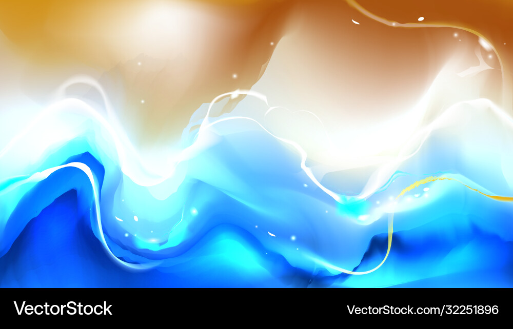Colorful abstract ocean painting background Vector Image