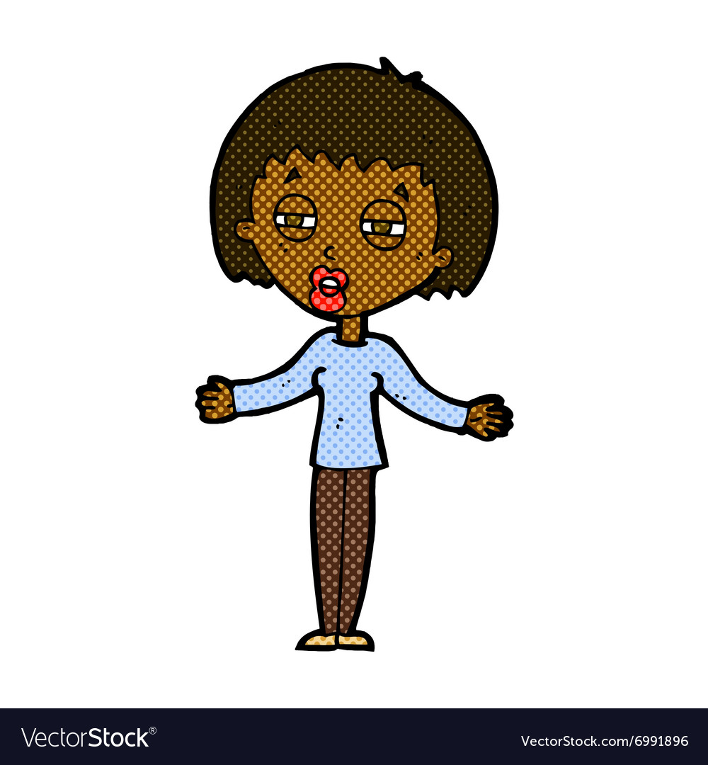 Comic cartoon suspicious woman Royalty Free Vector Image Comic cartoon suspicious woman Royalty Free Vector Image