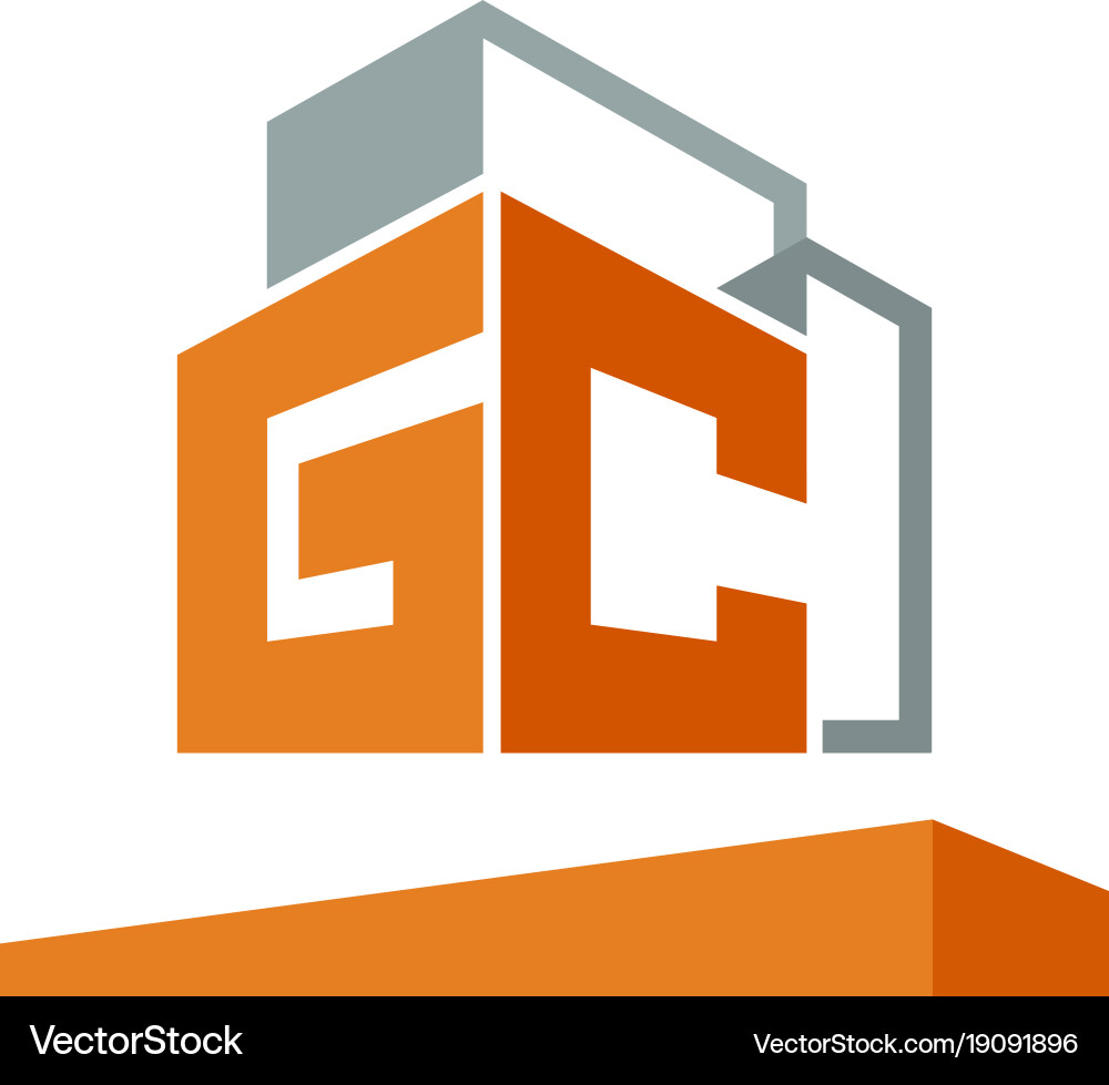 Construction business logo with the initials Vector Image