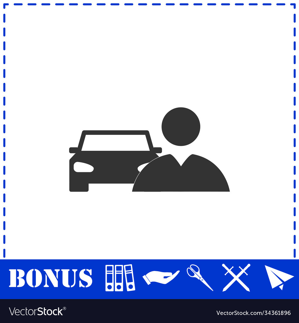 Driver icon flat Royalty Free Vector Image - VectorStock