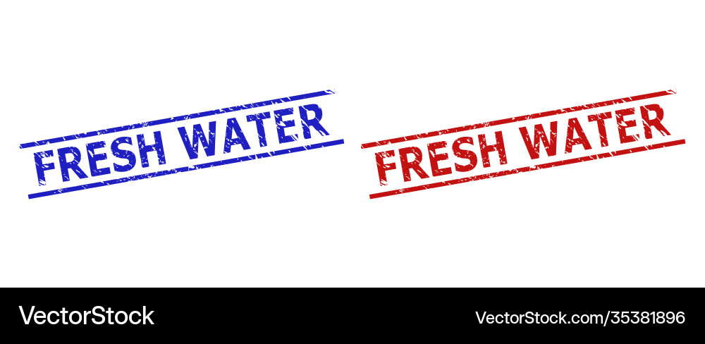 Fresh water stamp seals with corroded style Vector Image