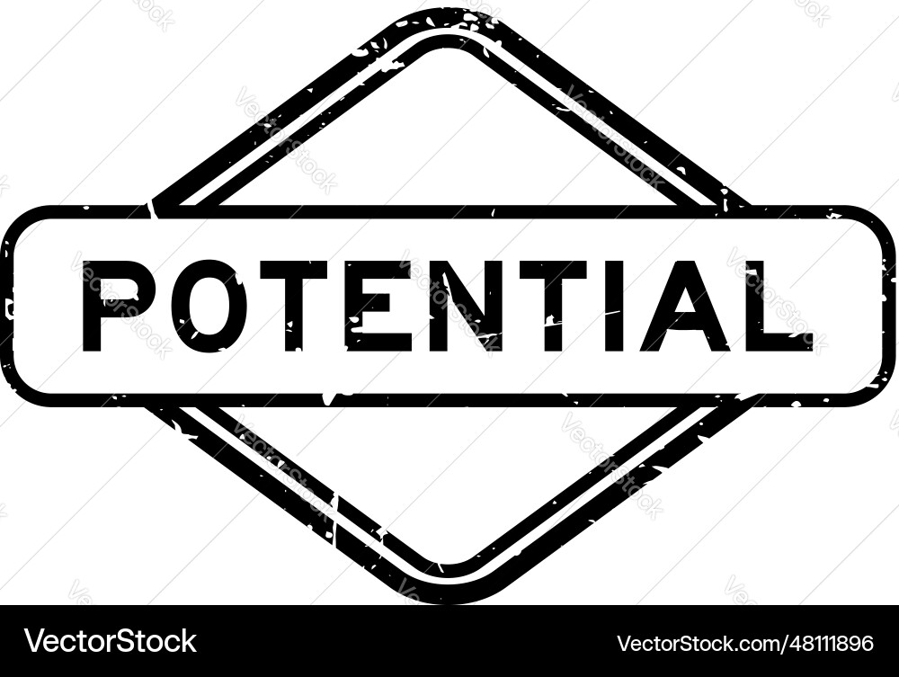 Grunge black potential word rubber seal stamp Vector Image