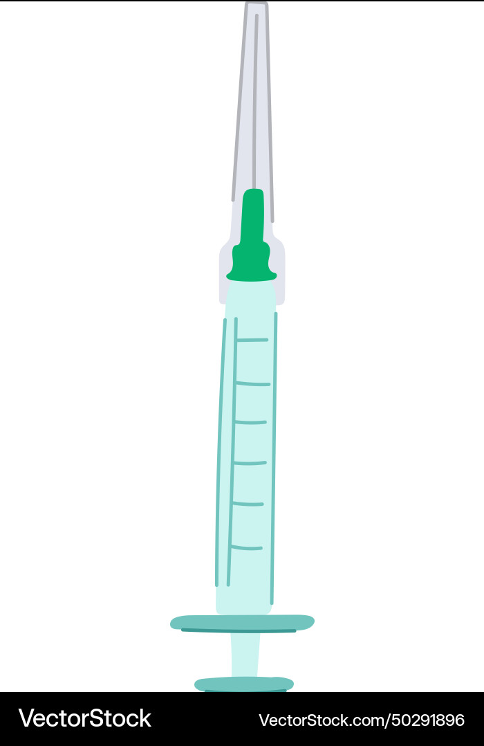 Medical syringe cartoon Royalty Free Vector Image