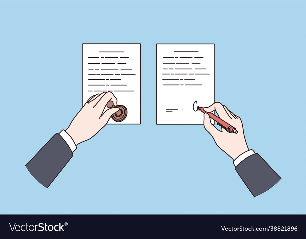 Official notarization documents concept Royalty Free Vector