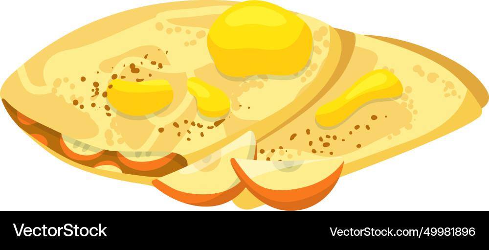 Pancake with butter and syrup fluffy flapjack Vector Image