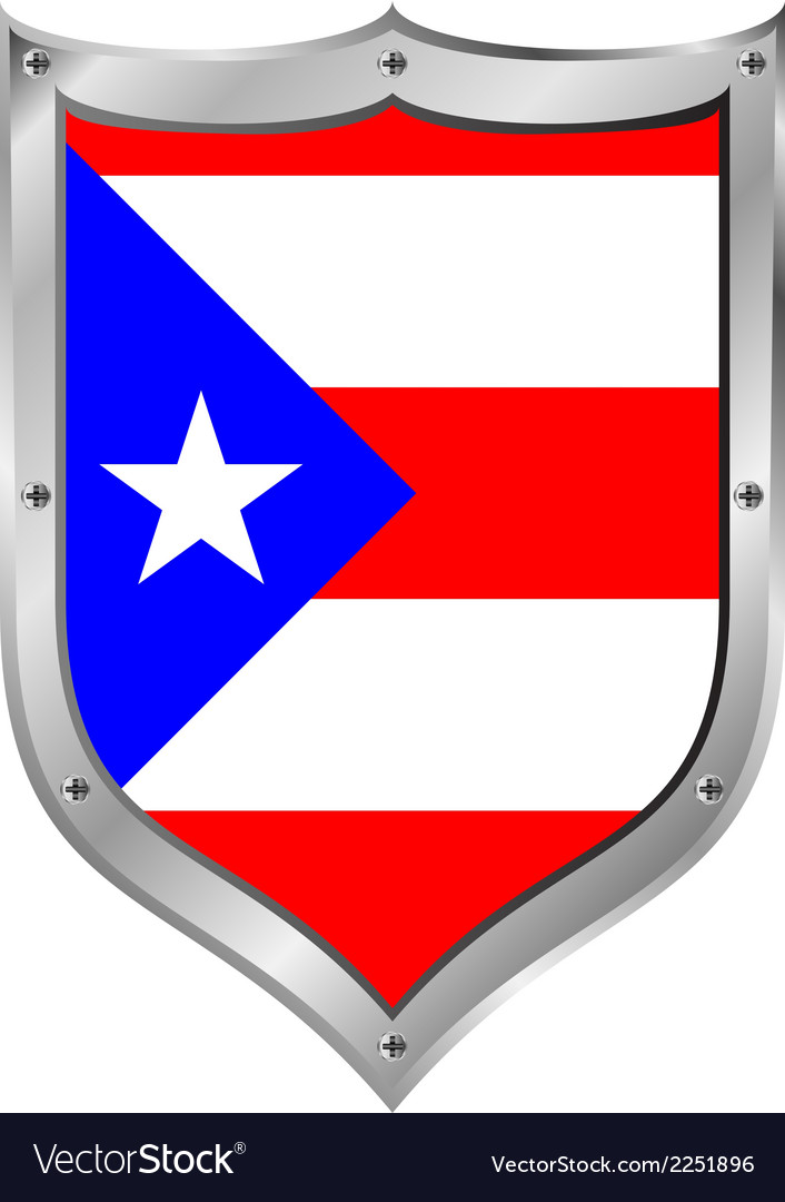 Puerto rico flag button Royalty Free Vector Image