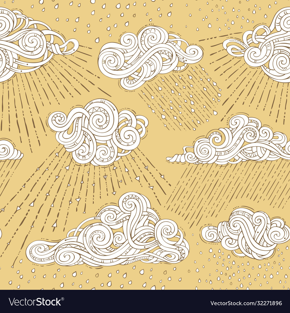 Rainy seamless pattern Royalty Free Vector Image