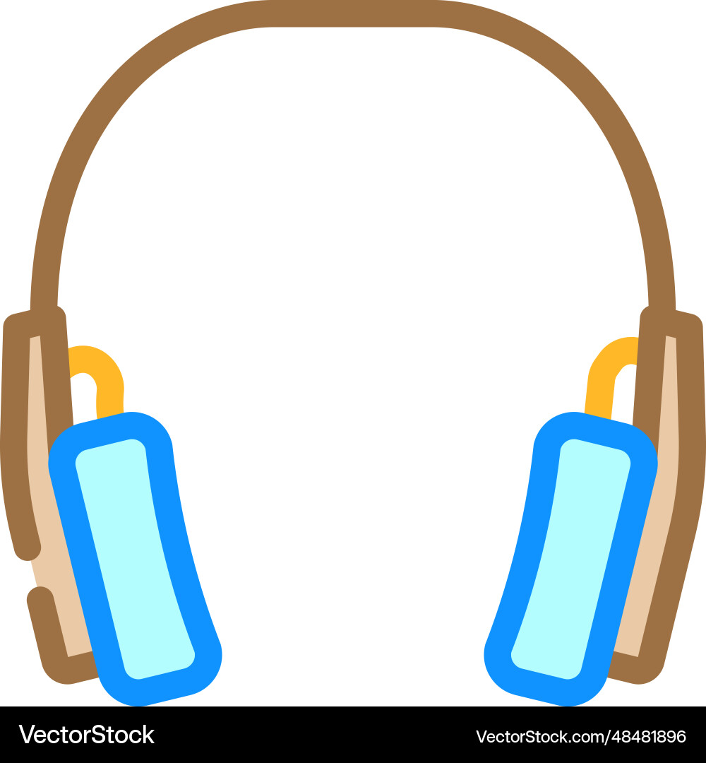 Retro headphones color icon Royalty Free Vector Image