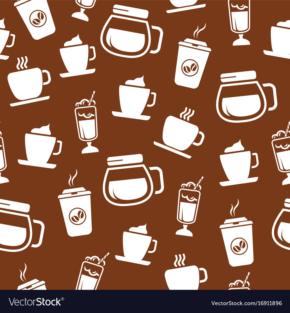 Seamless coffee pattern Royalty Free Vector Image
