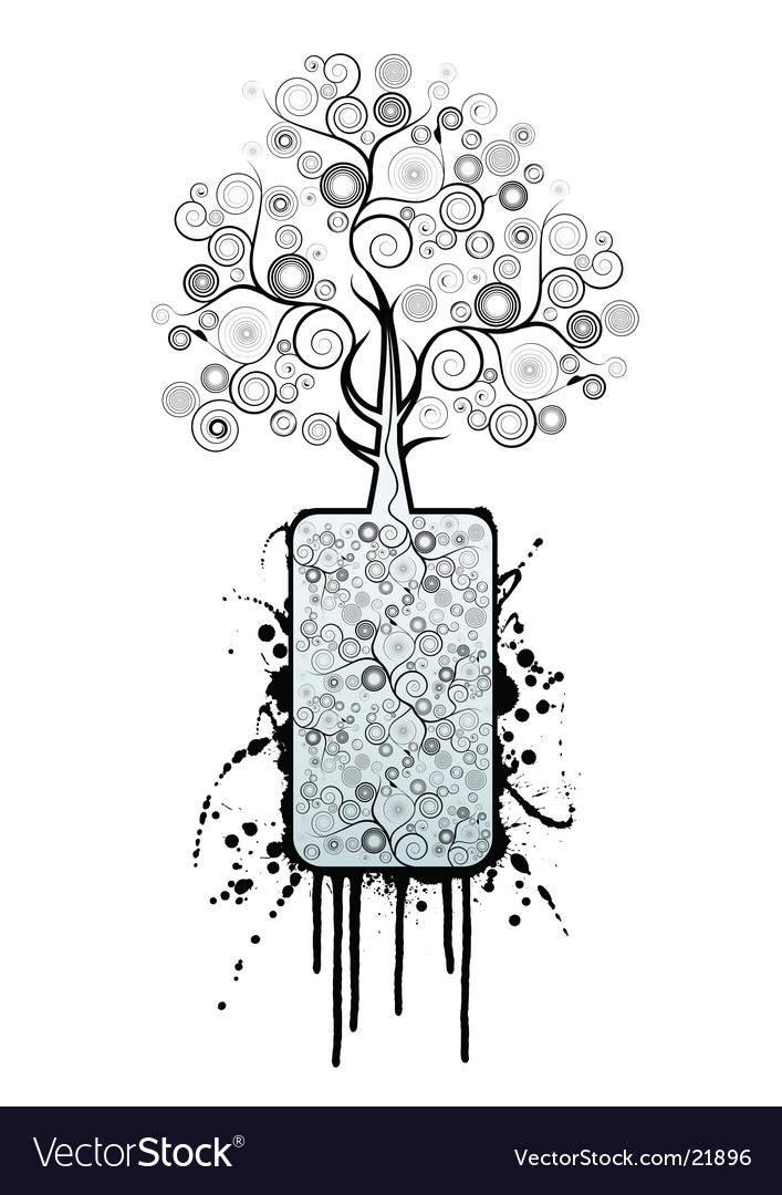 Splatter tree Royalty Free Vector Image - VectorStock