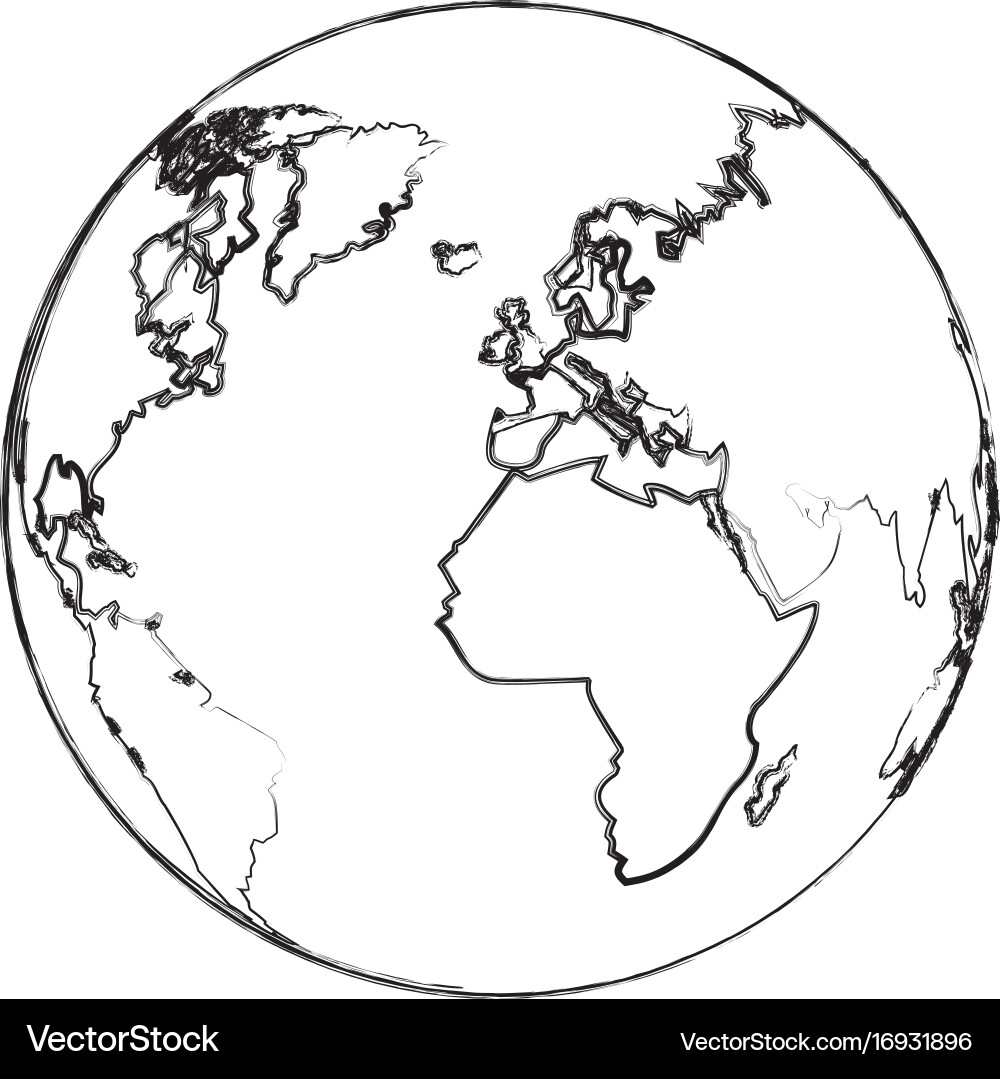 World earth global map continent geography Vector Image