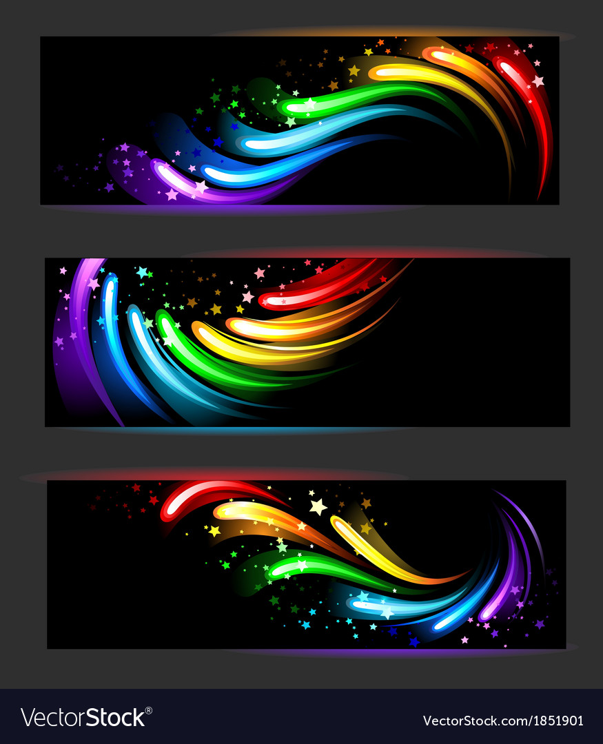 Banner with rainbow pattern Royalty Free Vector Image