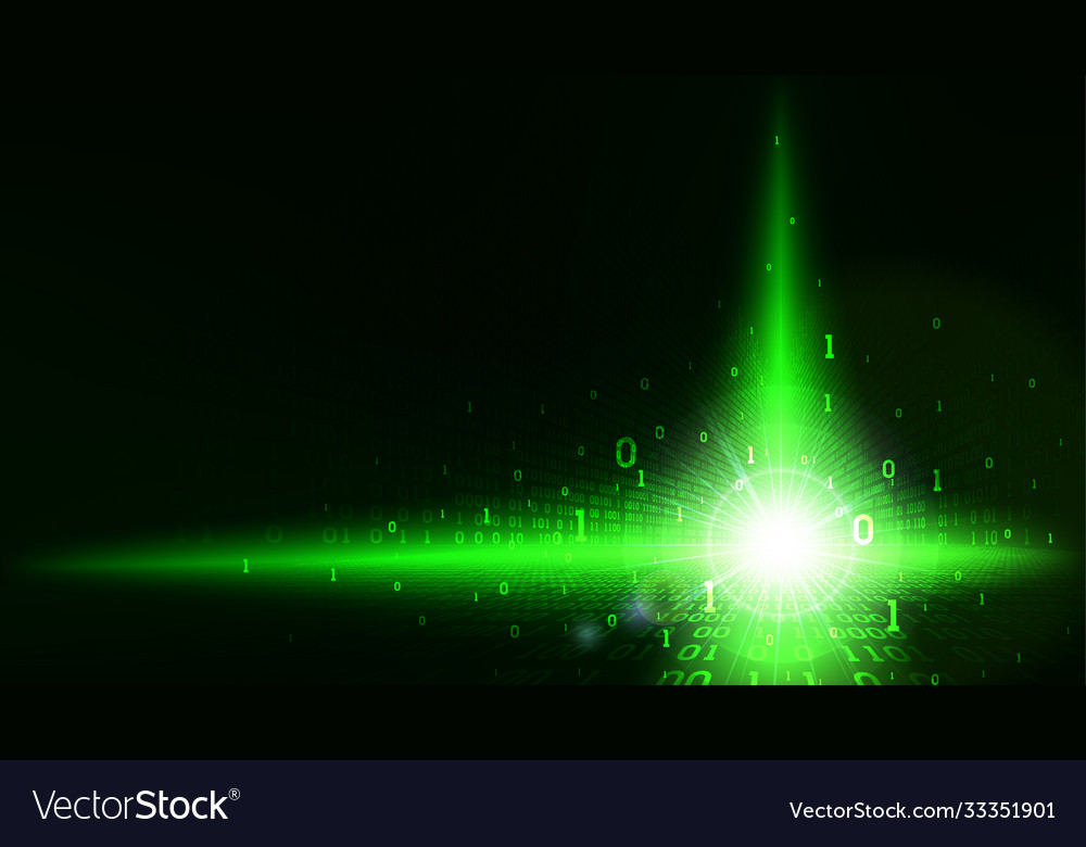 Binary code in futuristic matrix cyberspace Vector Image