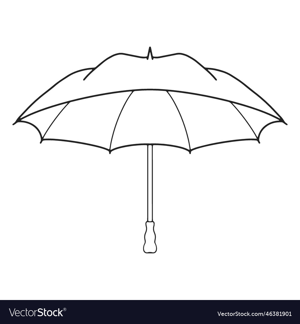 Black open umbrella stroke Royalty Free Vector Image