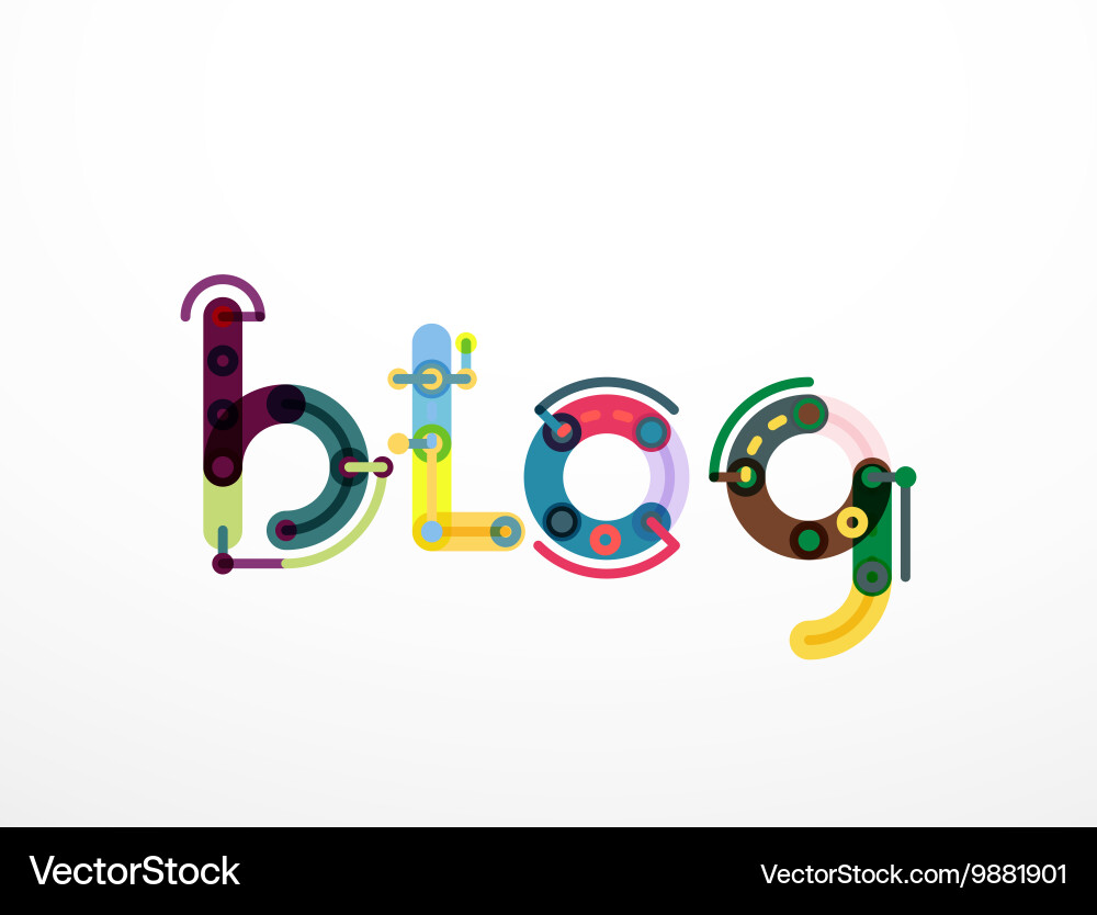 Blog word lettering banner Royalty Free Vector Image