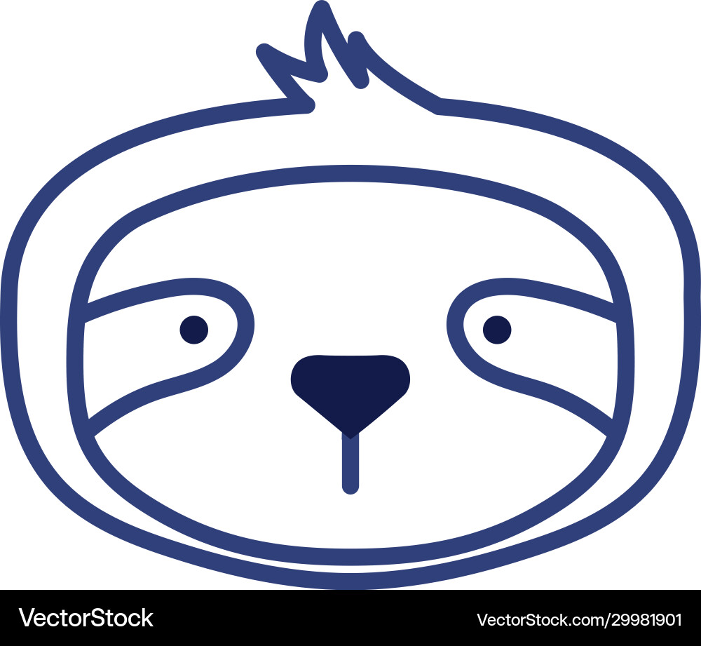 Cute sloth cartoon line style icon design Vector Image