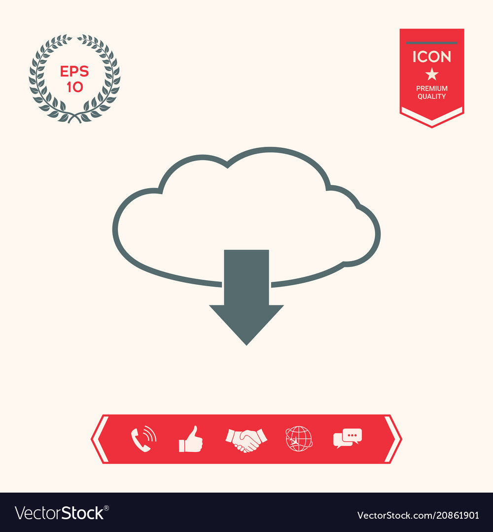 Download from cloud Royalty Free Vector Image - VectorStock