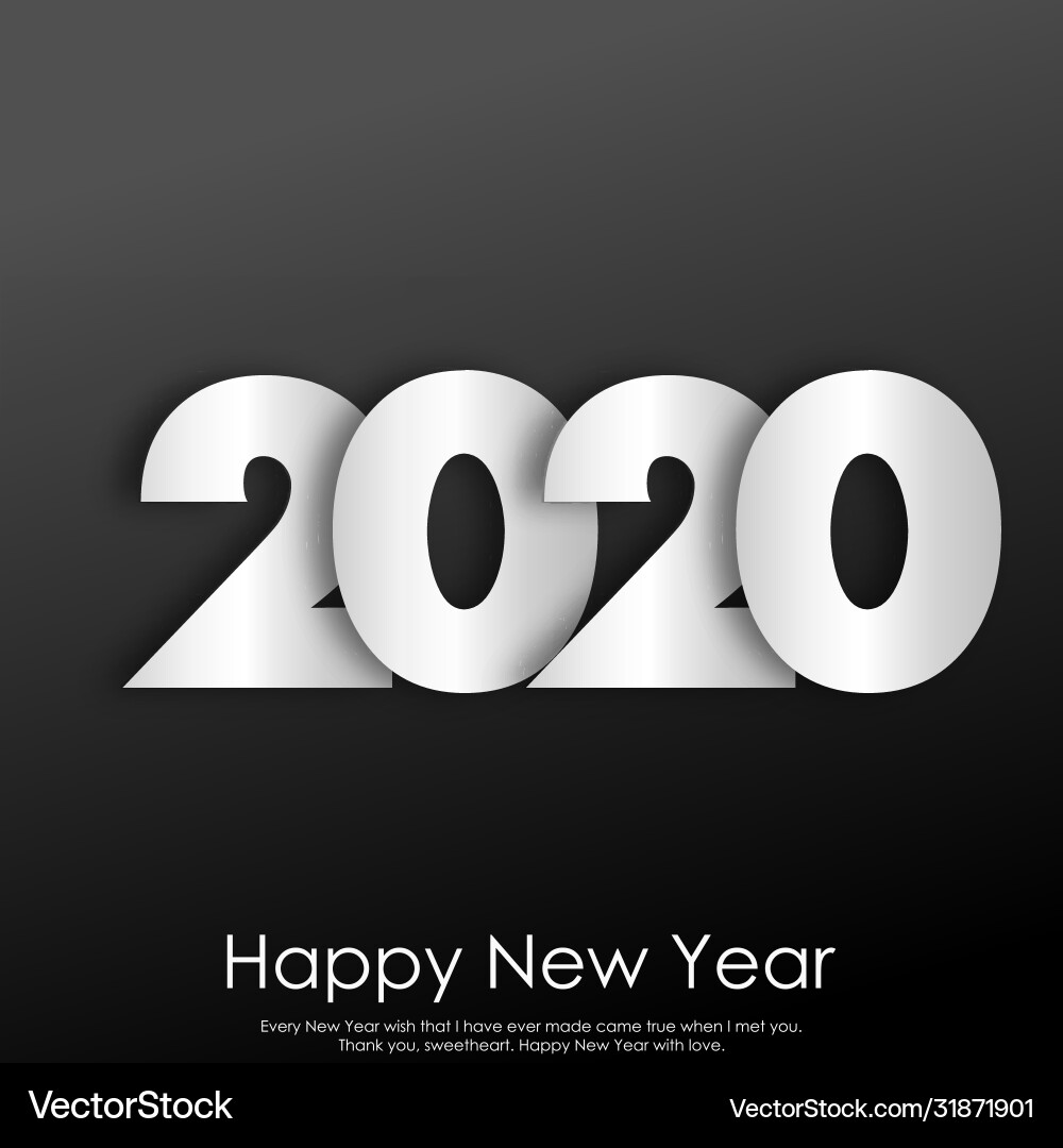 Happy 2020 year greeting card with creative text Vector Image