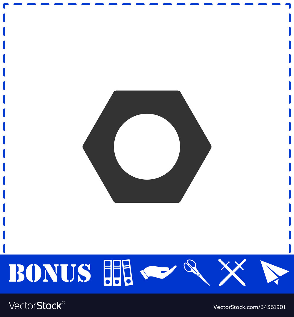 Hex nut icon flat Royalty Free Vector Image - VectorStock