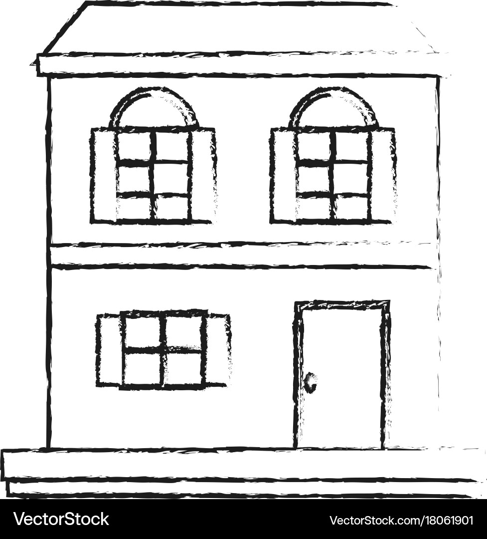 House or home two story icon image Royalty Free Vector Image