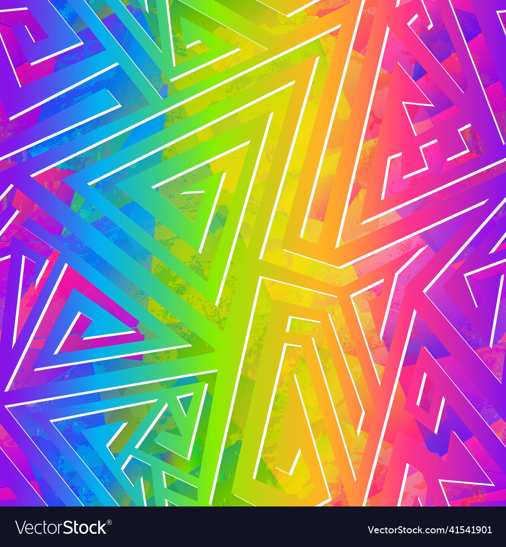 Rainbow geometric seamless pattern Royalty Free Vector Image
