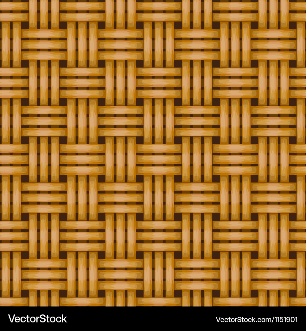 Seamless woven wicker rail fence background Vector Image