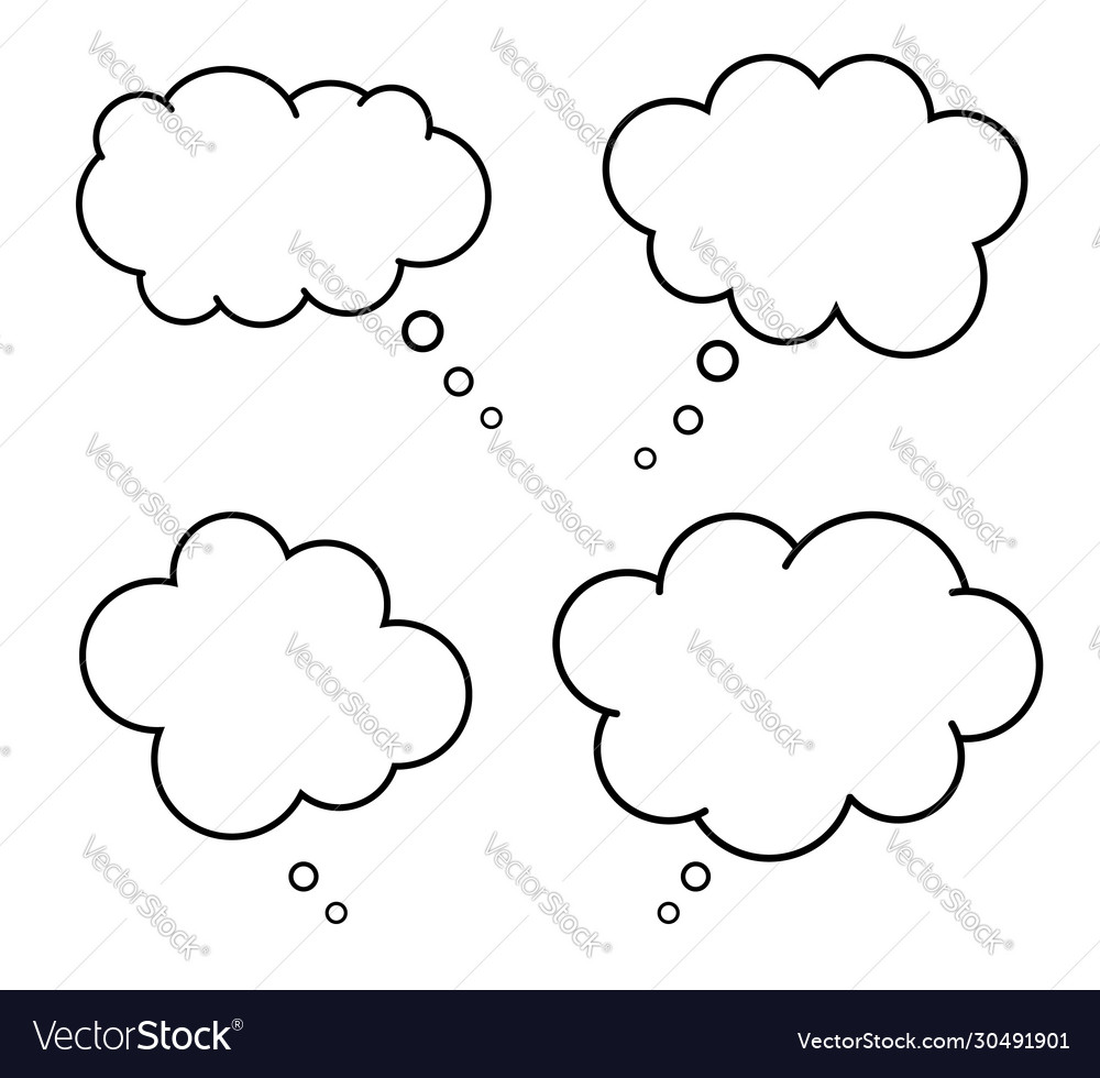 Set comic style speech bubbles empty thinking Vector Image